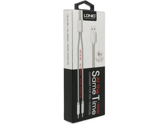 Data kabl LDNIO LC86 za iPhone lightning/micro 2u1 USB zlatni 1m