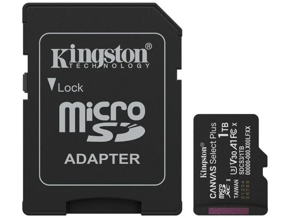 Kingston Memorijska kartica + adapter U1 V10 SDXC 1TB Canvas Select Plus G3 150R SDCS3/1TB