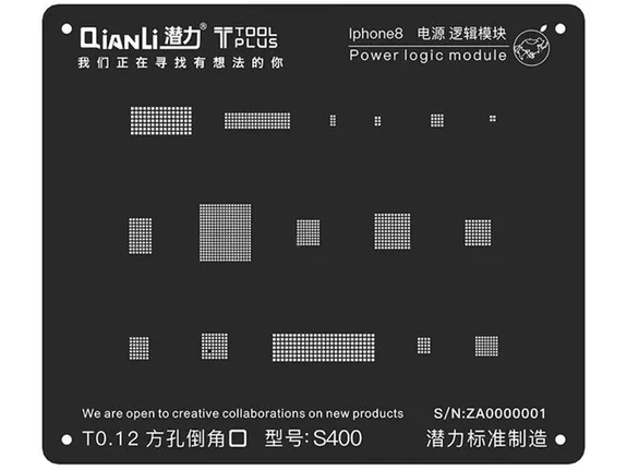 3D iBlack sablon za BGA kuglanje base banda QianliToolPlus crni za iPhone 8/X