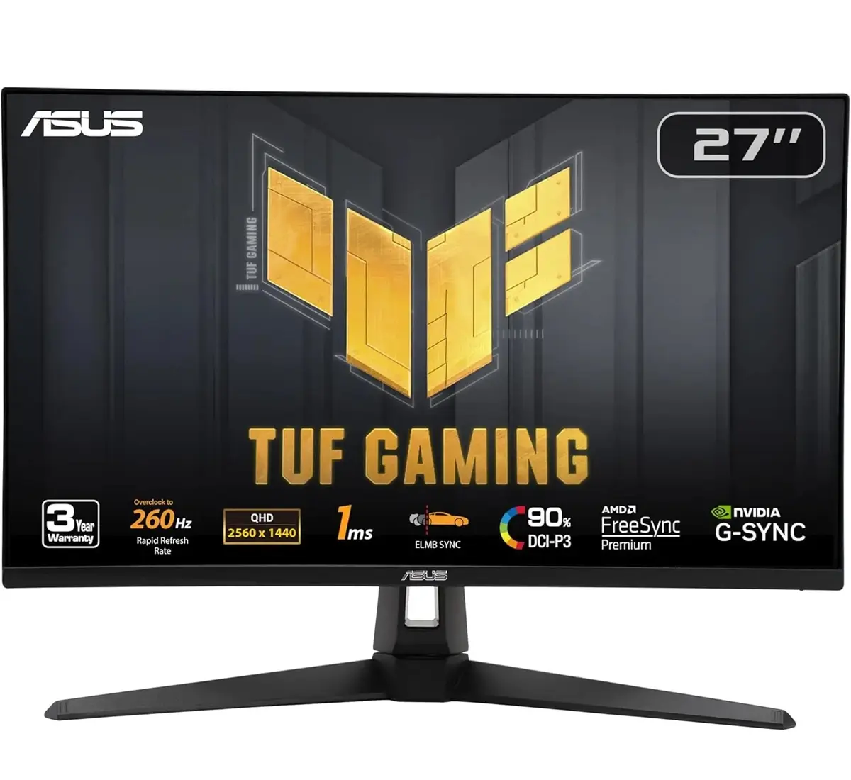 ASUS Gaming monitor TUF VG27AQM1A, IPS, QHD, 260 Hz, Crni