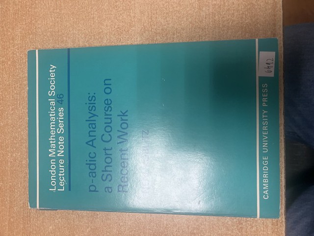 p-adic analysis:a short course on recent work neal kobl