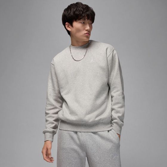 BROOKLYN FLEECE CREW-NECK SWEATSHIRT 'GREY HEATHER'