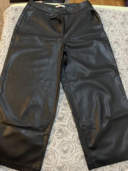 Crne kozne pantalone 7/8