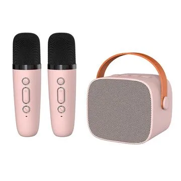 P2 KIDS KARAOKE BLUETOOTH SPEAKER WITH 2 MICROPHONES - PINK