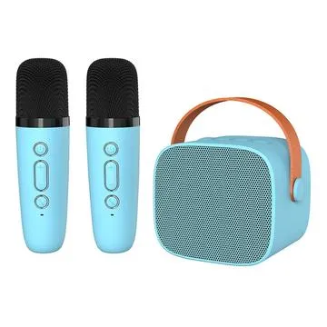 P2 KIDS KARAOKE BLUETOOTH SPEAKER WITH 2 MICROPHONES - BLUE