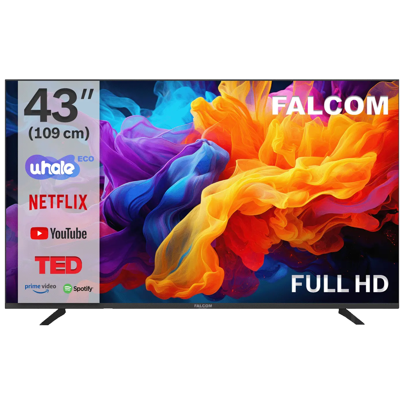 FALCOM Televizor TV-43LTF024SM, 43", LED TV FullHD, Smart, Whale OS, Crni