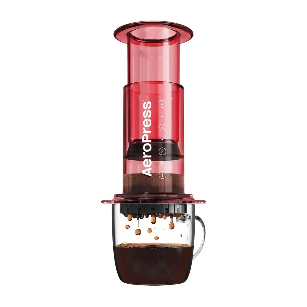 Aeropress Prenosivi aparat za kafu Clear, Crveni