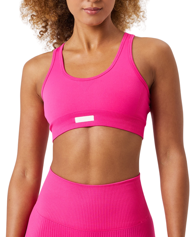 BORG STUDIO SEAMLESS LOW SPORTS BRA PINK GLO W