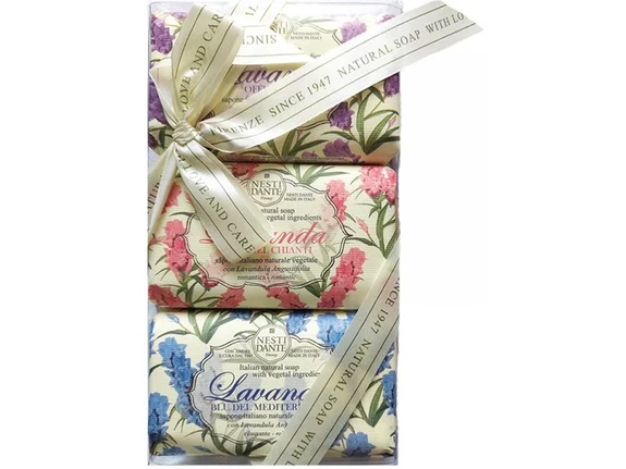 Nesti Dante Lavanda Gift Set 3x150gr, predivan set sa razlicitim notama tradicionalne lavande, miris Italije