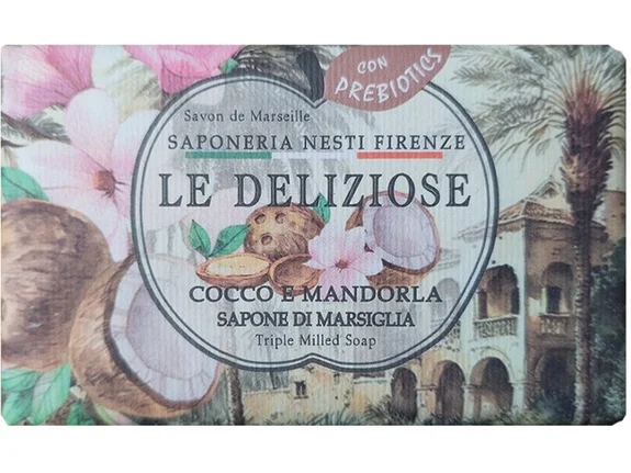 Nesti Dante Le Deliziose 150 gr - Kokos i Badem, prirodan sapun od badema i kokosa sa prebioticima