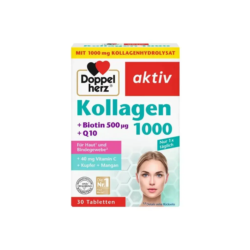Doppel Herz® Kolagen 1000 Sa biotinom i koenzimom Q10, 30 tableta