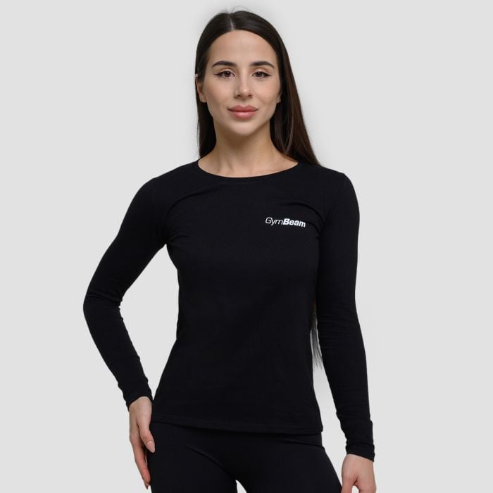 Ženska majica dugih rukava Basic Black - GymBeam