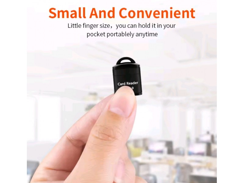 * MINI CARD READER USB 2.0 BLACK * NOVO *