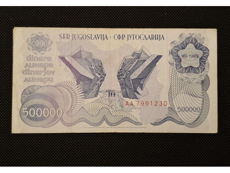 500.000 dinara 1989.