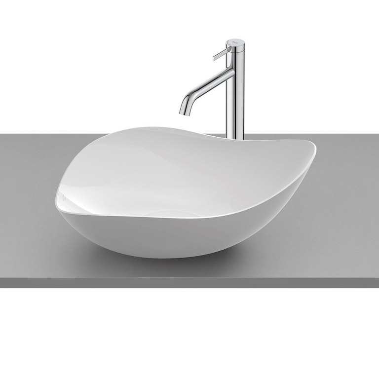 Roca A327A13000 Ruy Ohtake White FineceramicÂ® umivaonik (lavabo) 55x38x18 nadgradni ovalni asimetrični sa poklopcem za odlivID: EK000754573