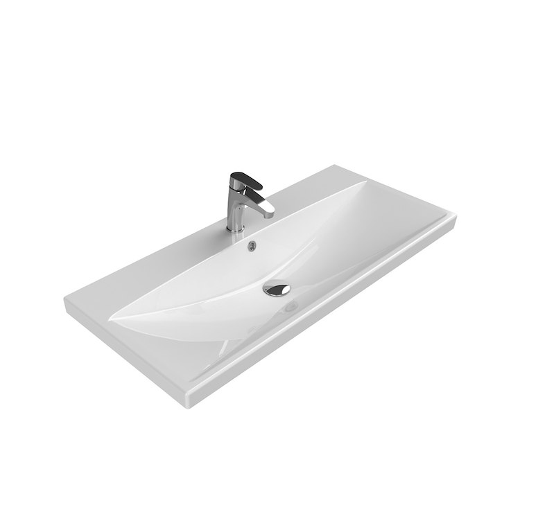 Turkuaz CeraStyle Elite White umivaonik (lavabo) 100x45x5 konzolni sa rupom za bateriju i prelivom 32400UID: EK000754630