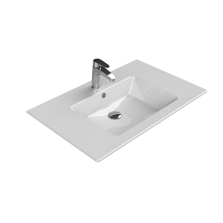 Turkuaz CeraStyle Ibiza White umivaonik (lavabo) 81x51x1,5 konzolni sa rupom za bateriju, prelivom i zaravnjenjem levo i desno 50300UID: EK000754322