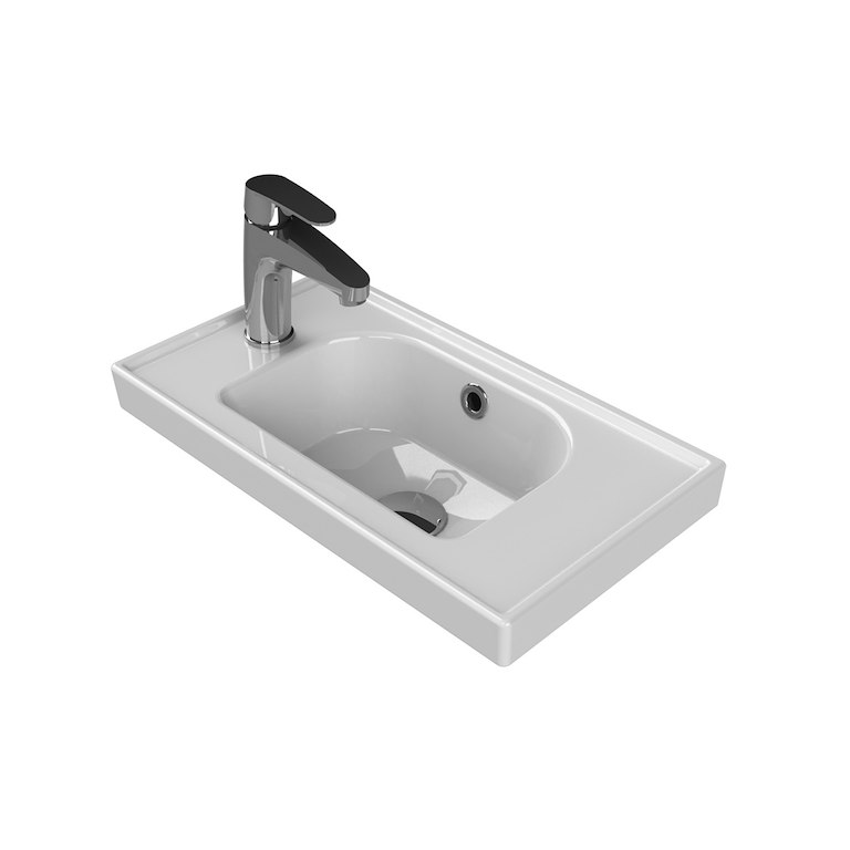 Turkuaz CeraStyle Frame White umivaonik (lavabo) 50x28x5 konzolni sa rupom za bateriju levo i prelivom 1800UID: EK000754010