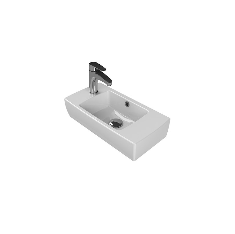 Turkuaz CeraStyle City White umivaonik (lavabo) 50x25x11,5 konzolni sa rupom za bateriju levo i prelivom 1600UID: EK000754384
