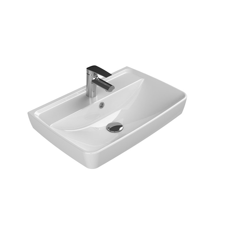 Turkuaz CeraStyle Duru White umivaonik (lavabo) 60x40x9 konzolni sa rupom za bateriju i prelivom 35100UID: EK000754634