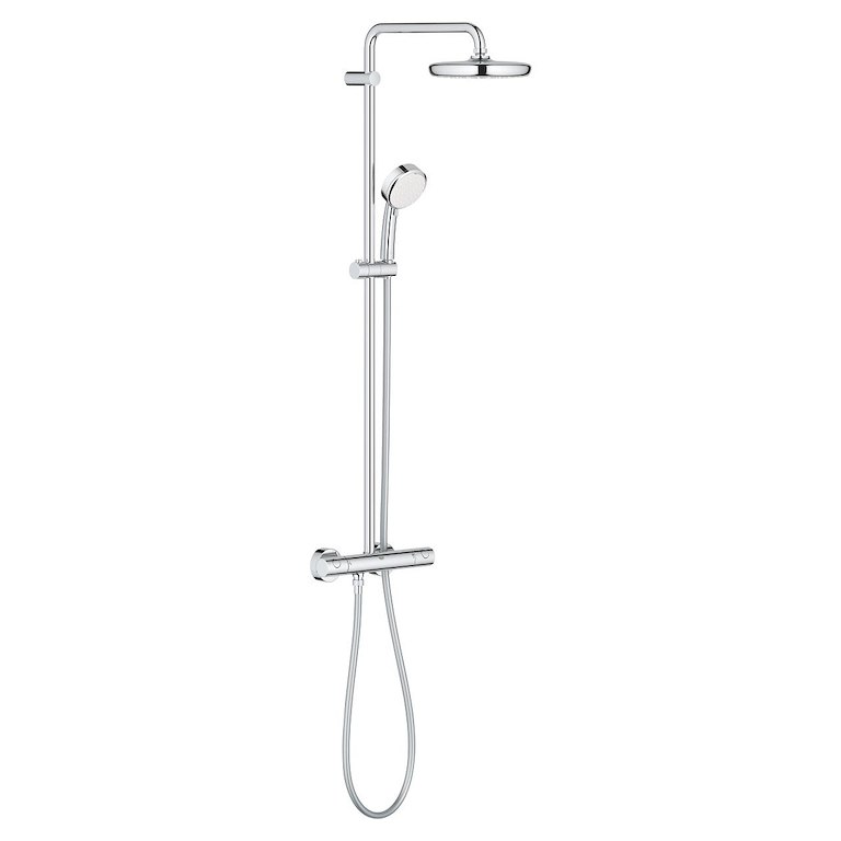 Grohe 27922001 Tempesta Cosmopolitan System 210 Chrome kompletni tuš sistem usponski sa termostatstkim mešačem i okruglim nadglavnim tušemID: EK000754109
