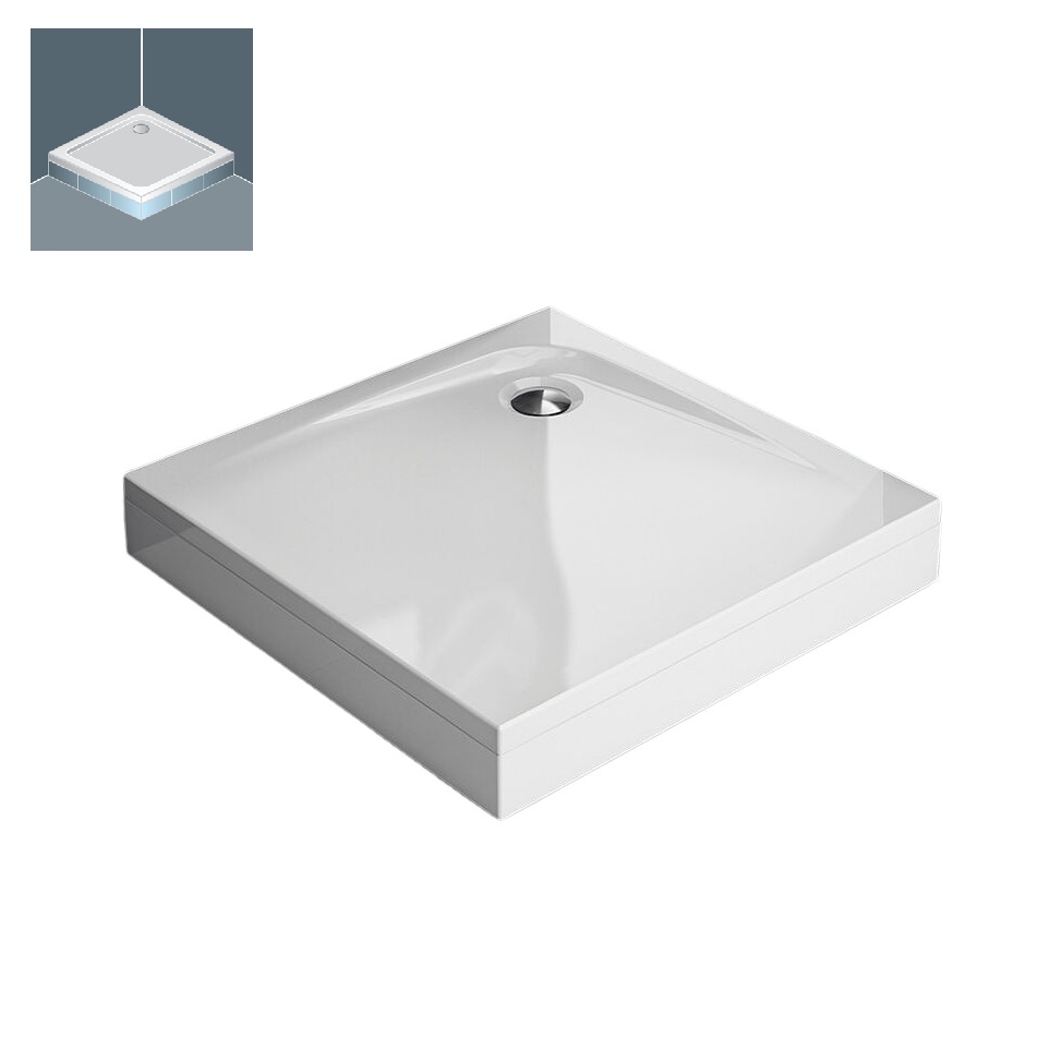 Kolpa San Evelin Tray Q White 90x90x4.2 tuš kada četvrtasta ugradna od sanitarnog akrila sa odlivom Ă90mm 593030ID EK000754081