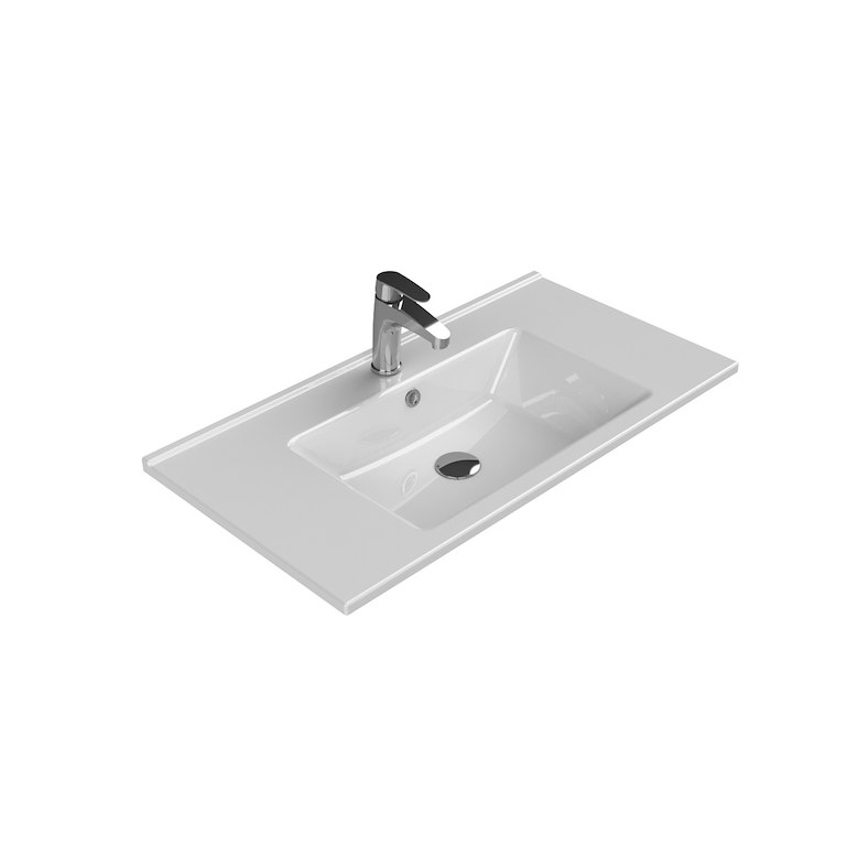 Turkuaz CeraStyle Arte White umivaonik (lavabo) 85x45,1x2,5 konzolni sa rupom za bateriju i prelivom 67500UID: EK000755617
