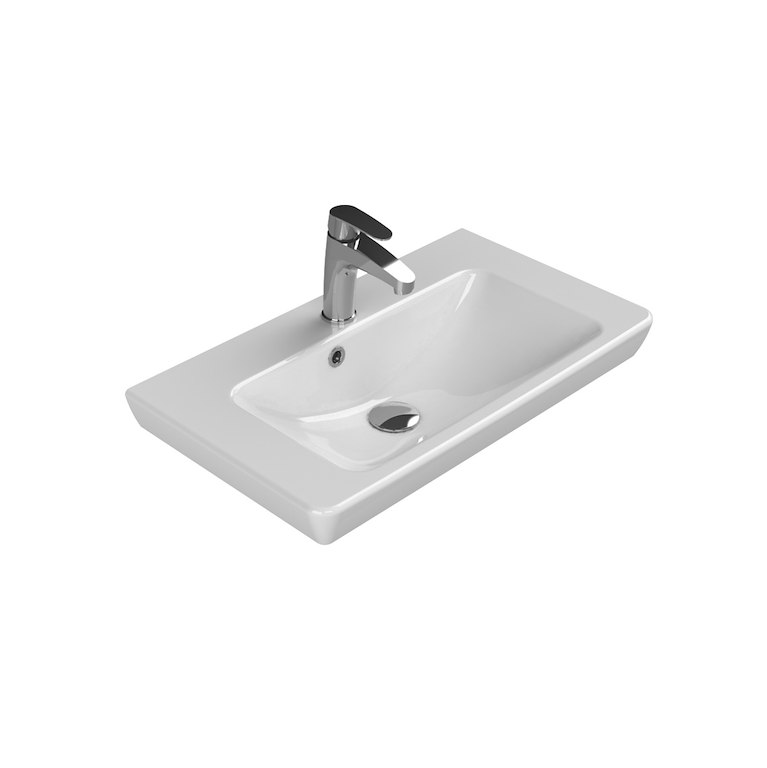 Turkuaz CeraStyle Porto White umivaonik (lavabo) 65,5x38x7 konzolni sa rupom za bateriju i prelivom 68100UID: EK000754906