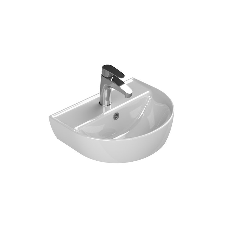 Turkuaz CeraStyle Bella White umivaonik (lavabo) 45x35x12 konzolni sa rupom za bateriju i prelivom 3100UID: EK000755068