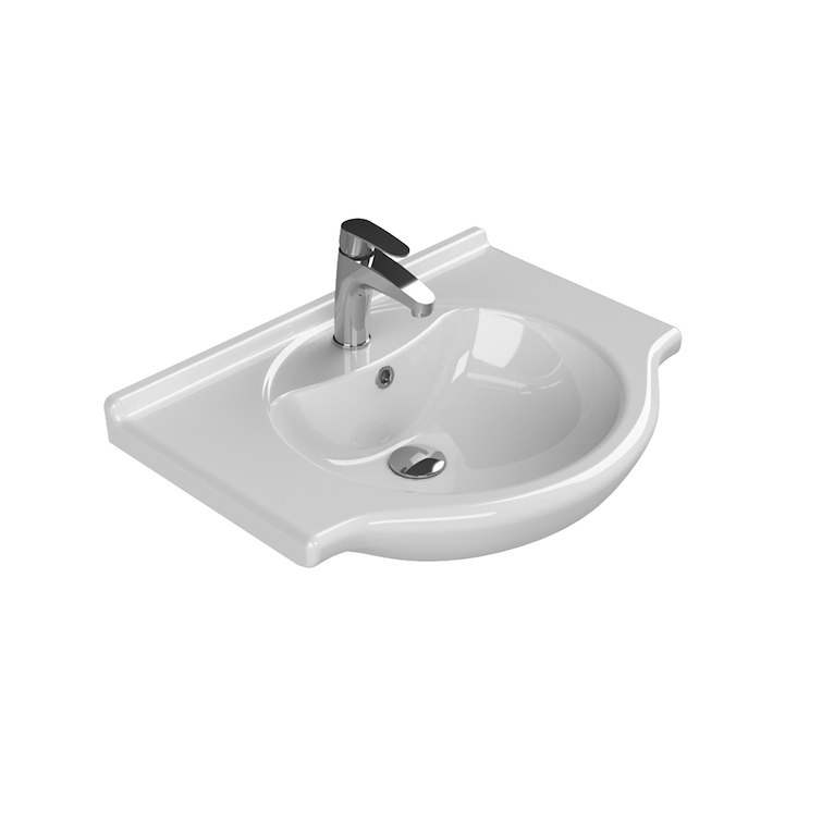 Turkuaz CeraStyle Nil White umivaonik (lavabo) 65x50x8 konzolni sa rupom za bateriju i prelivom 66100UID: EK000755568