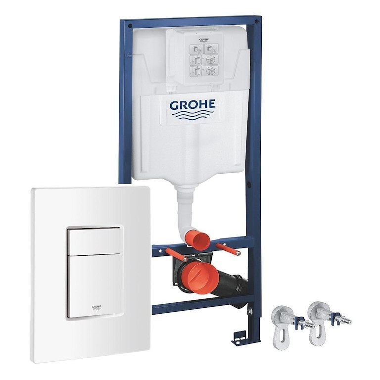 Grohe 38772SH0 Rapid SL ugradni vodokotlić sa setom za kačenje i aktivacionim tasterom Alpine White četvrtastim, visine 1,13mID: EK000755620