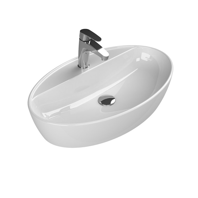 Turkuaz CeraStyle One White umivaonik (lavabo) 67x42,5x13,5 nadgradni sa rupom za bateriju ovalni 76500UID: EK000754878