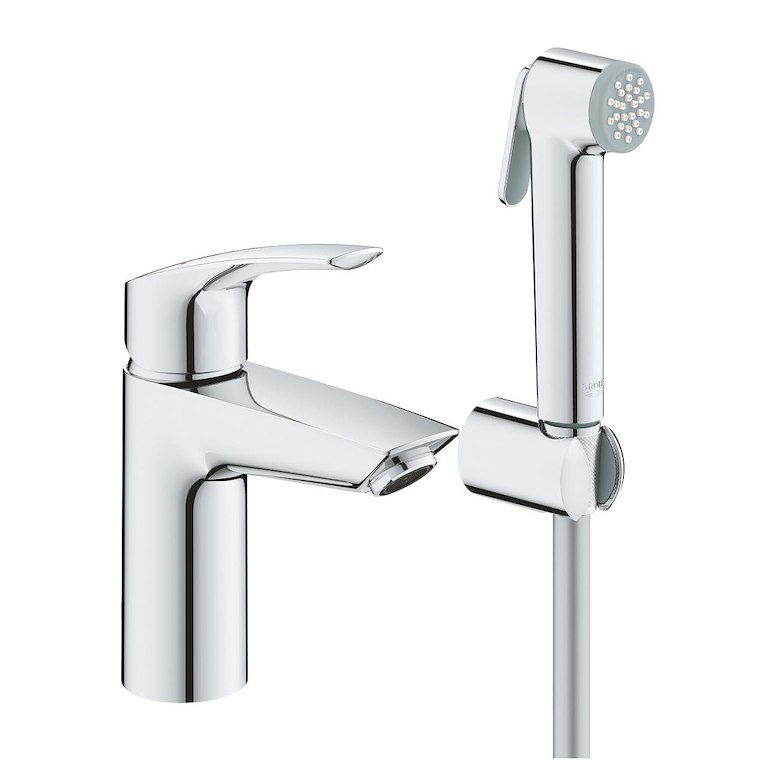 Grohe 23124003 Eurosmart Chrome baterija (slavina) za umivaonik sa higijenskim tuš setom i odlivnim ventilom sifona push-open 92mmID: EK000755034