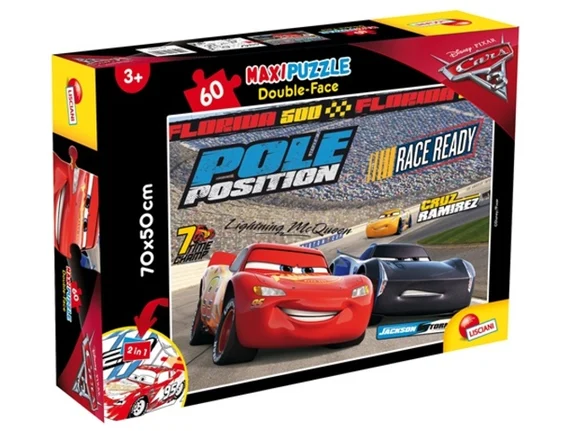 Lisciani Slagalica Cars 3 challenge 2u1 složi i oboji 60pcs maxi 64007