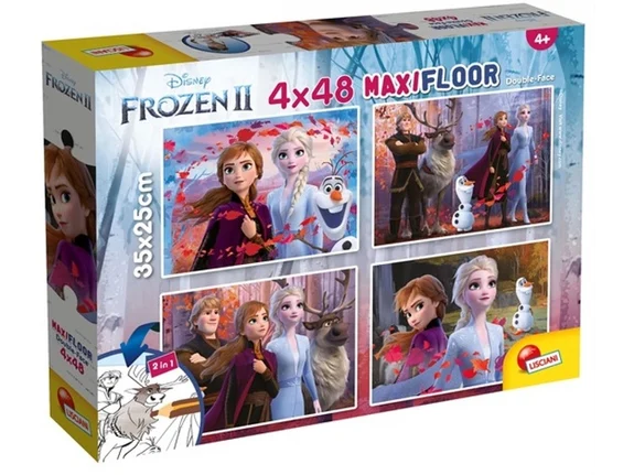 Lisciani Slagalica supermaxi Frozen 2 4x48pcs složi i oboji 86603