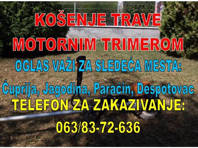 Košenje trave motornim trimerom