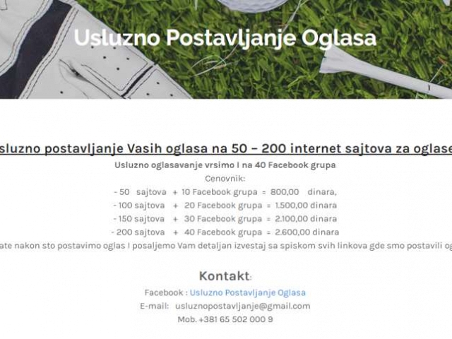 Usluzno postavljanje oglasa na 50-200 sajtova !!!