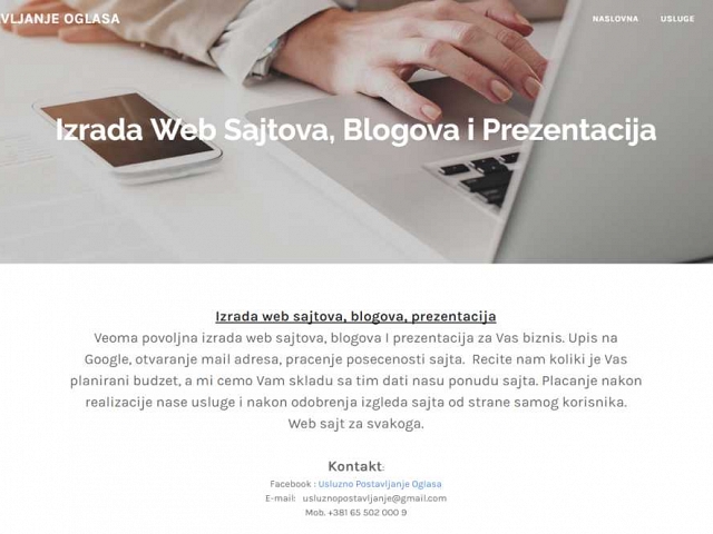 Izrada web sajtova, blogova, prezentacija