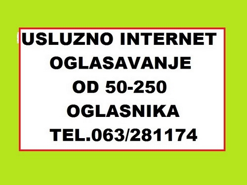 Usluzno internet oglasavanje na 50-100-150-200-250 oglasnika