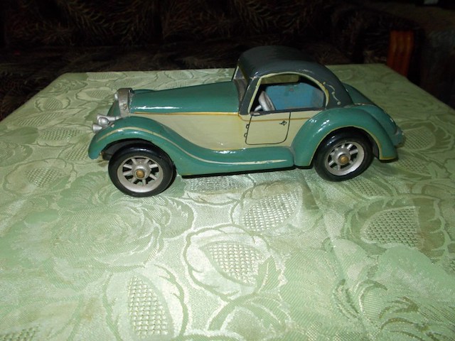 Bugati model 1930 - stari drveni automobil - 28x11 cm