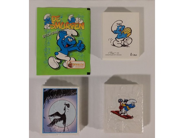 Štrumpfovi Smurfs sličice mint Merlin 1995 komplet