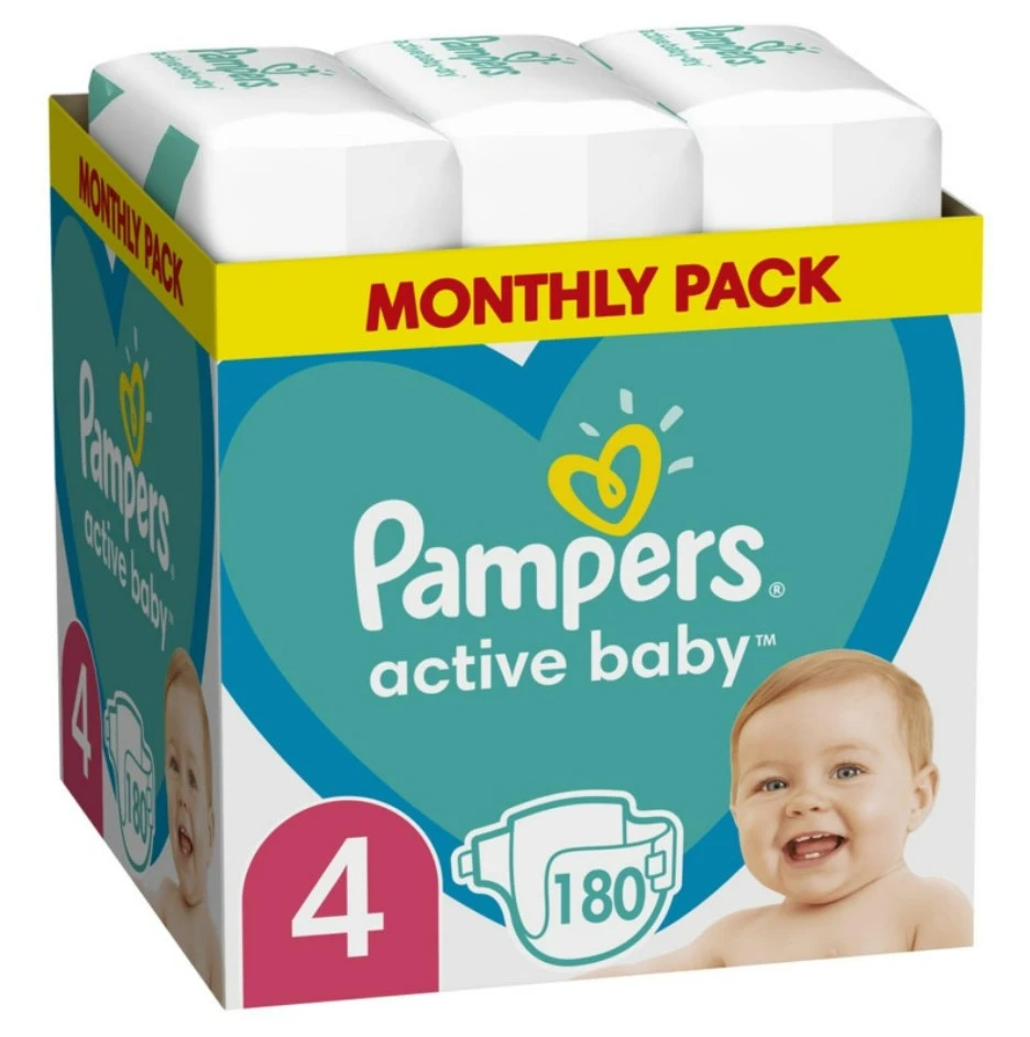 Pampers Pelene Active baby Monthly, S4, 9-14kg, 180 komada