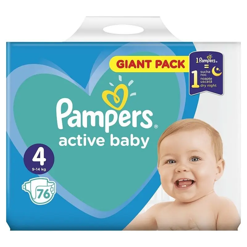 Pampers Pelene Active baby GP, S4, 9-14kg, 76 komada