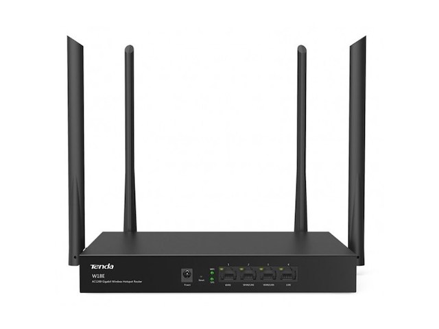 Tenda W18E AC1200 wireless dual band ruter 2.4+5GHz, 1W/3L, Gbit, 128mb, 4x5dBi 12v/1a 50users 300m2