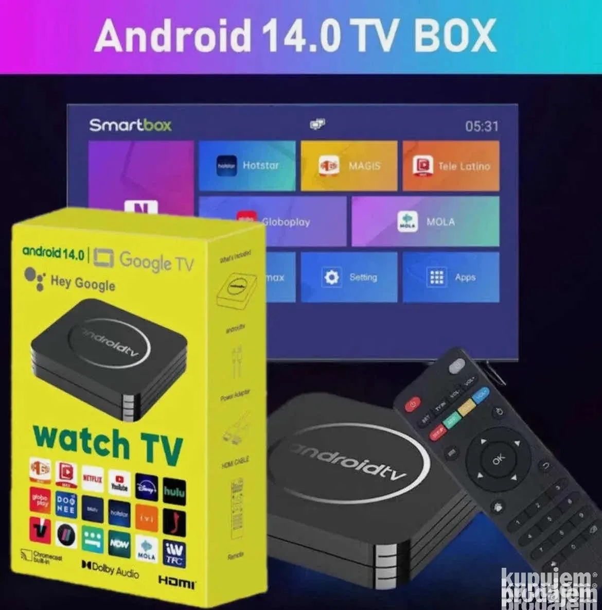 NOVO! Android TV box smart TV Watch 14.0 2+32 Gb
