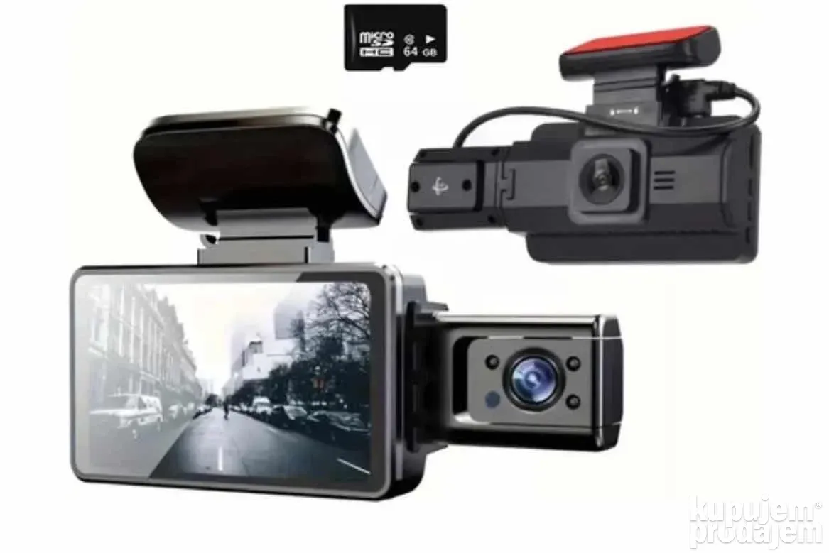 NOVO! Auto kamera 1080p prednja i unutrasnja kamera 32gb 3inca