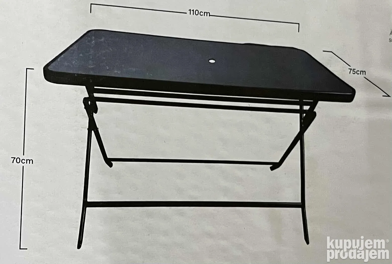 NOVO! Bastenski sto, rasklopivi sto 75×110