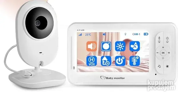 NOVO! Bebi monitor 4.3inc ekran i kamera baby alarm za nadzor bebe