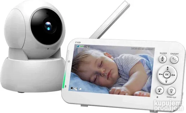 NOVO! Bebi monitor sa ekranom 5 inch i kamerom – Baby kamera alarm