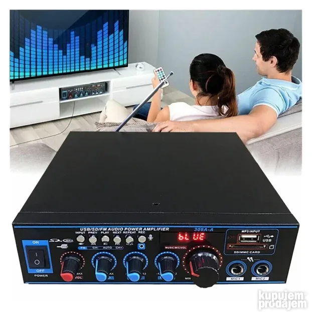 NOVO! Blutut pojacalo FM risiver BT-309A 12V / 220V